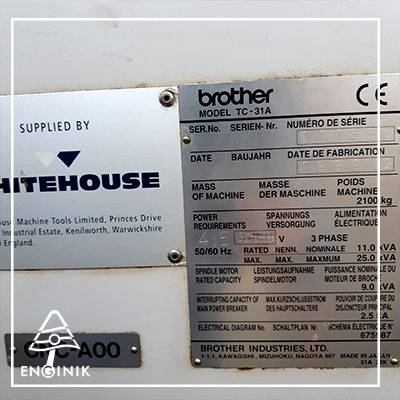 فروش دستگاه CNC فرزعمودی 3محور BROTHER ژاپن مدل TC_31A | انجینیک