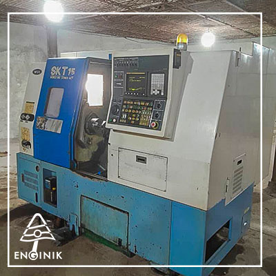 فروش دستگاه cnc تراش افقی 2محور HYUNDAI کره مدل SKT 15 | انجینیک